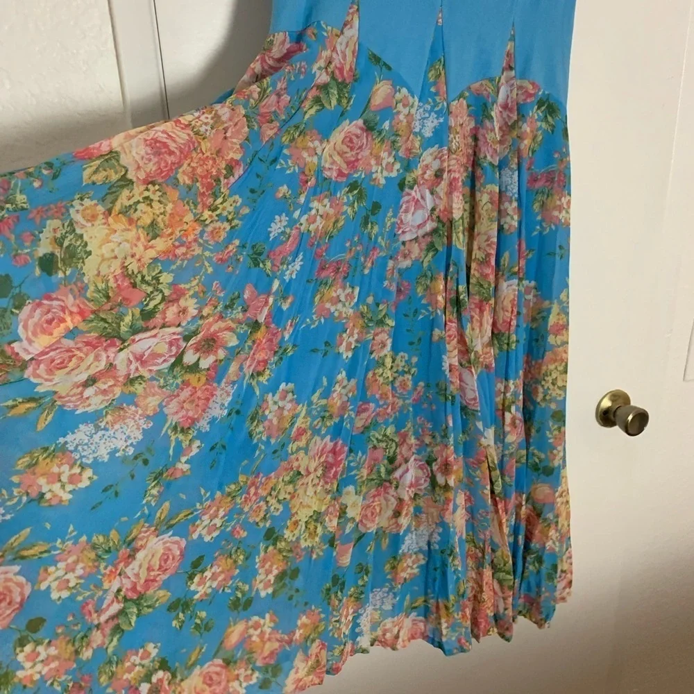 Vasana | Dresses | Vasna Boho Floral Maxi Dress Sleeveless Blue Orange ...